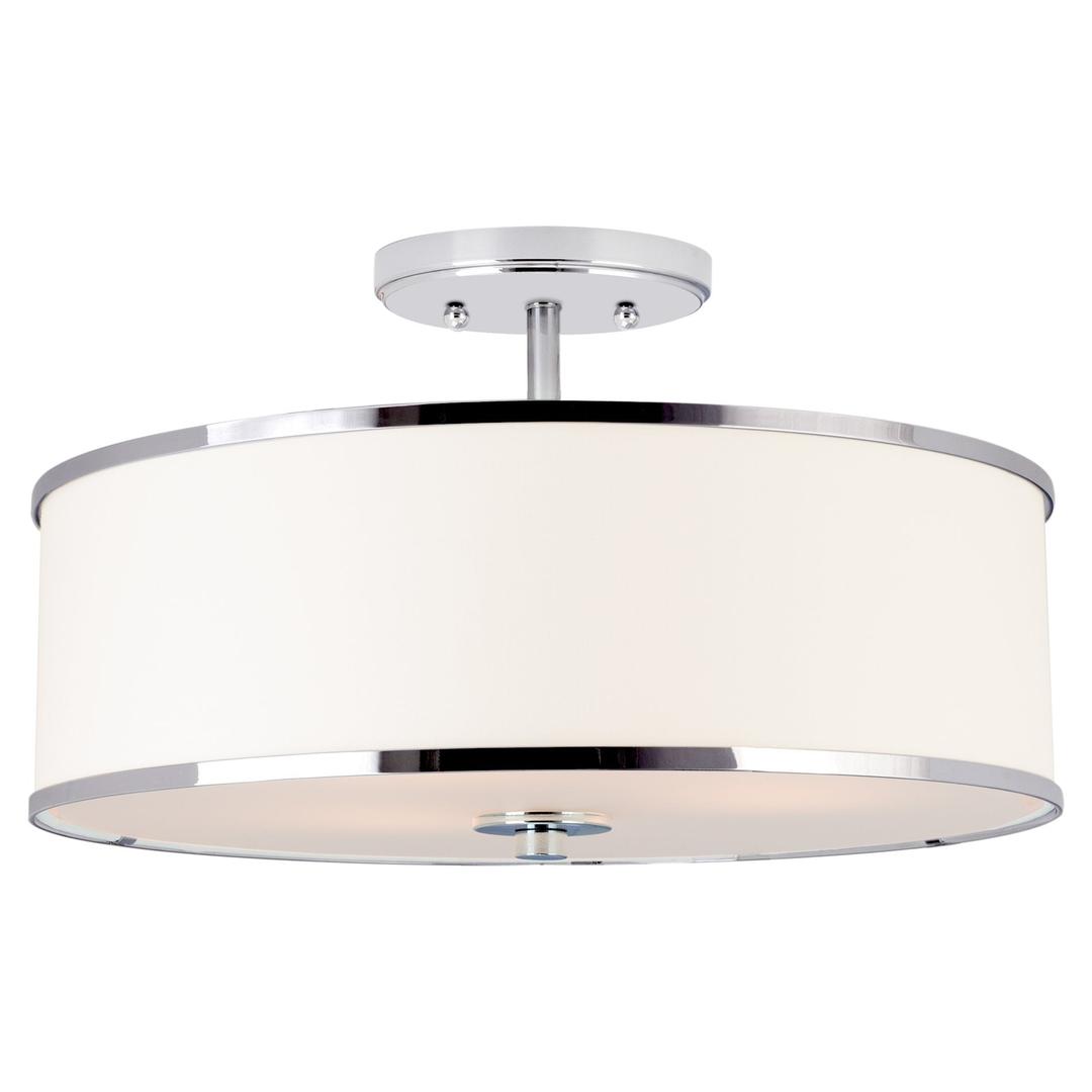 Kira Home Chloe 15" Retro Ceiling Light, White Drum Shade, LED ...