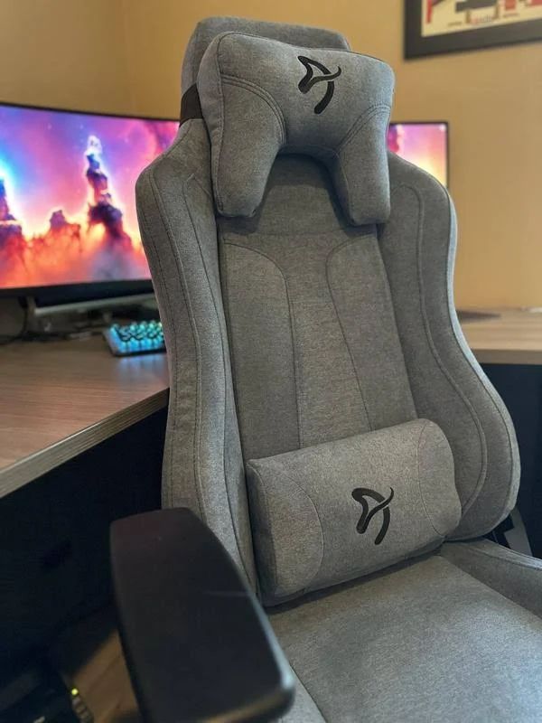 ErgoFlex Dark Grey Soft Fabric Gaming Chair with Lumbar Support