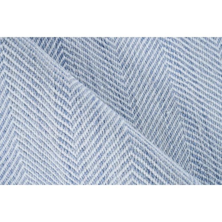 Astral Chevron 5' x 8' Blue Synthetic Flatweave Rug