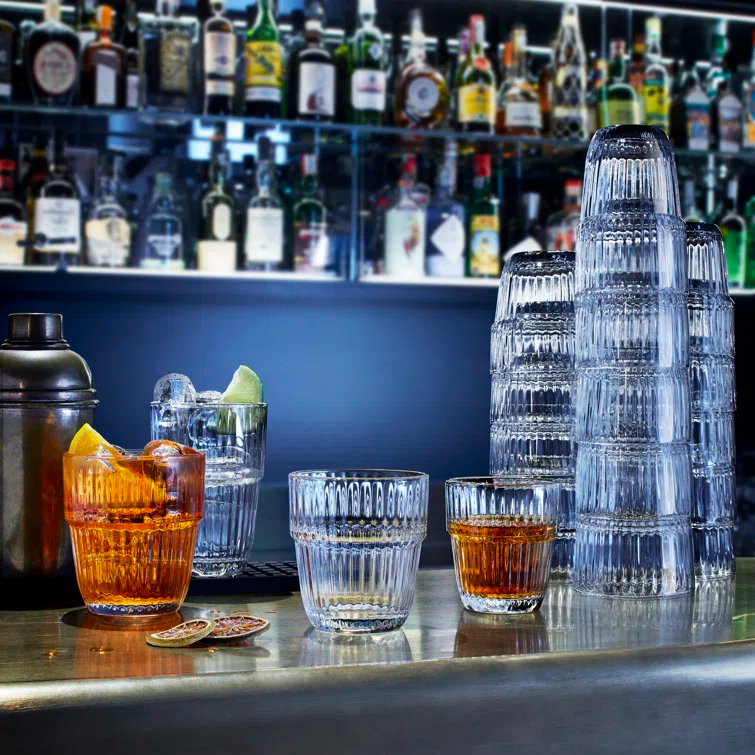 Bormioli Rocco Barshine 10.3 oz. Rocks Stackable Drinking Glasses (Set ...