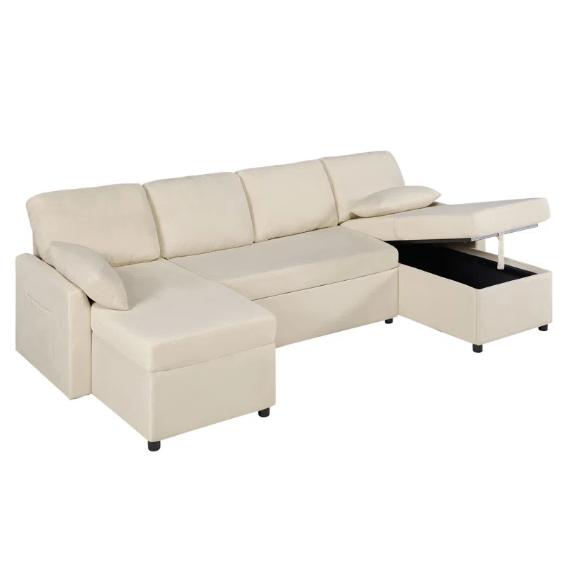 Modern 110 Inch Sofa Bed, Oversized 2 In 1 Pull Out Sleeper Couch With ...