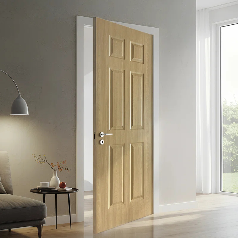 Calhome 6 Panel Hollow Core Oak Finished PVC Composite Interior Door Slab