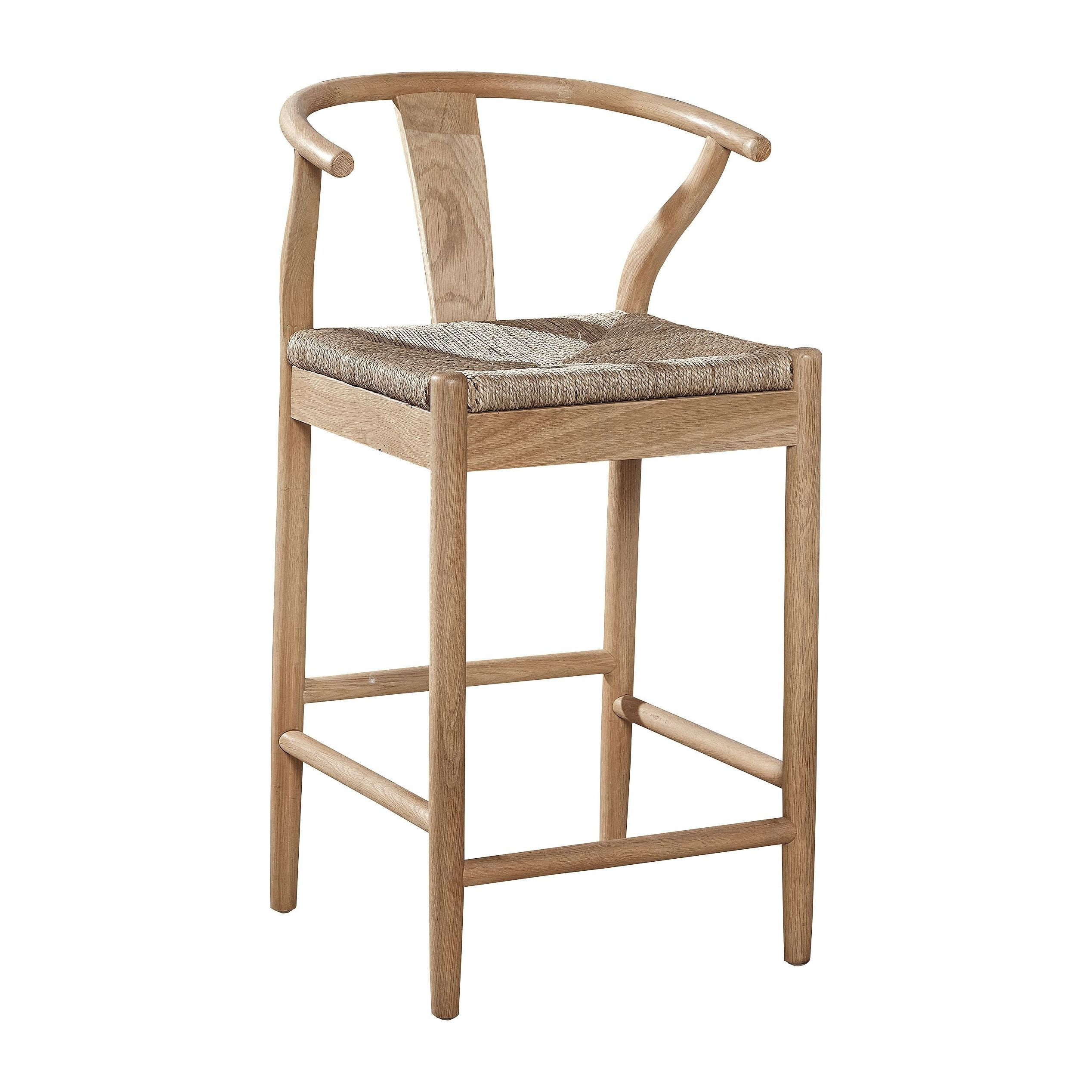 Save $248 • Wishbone Mid-Century Steam Bent Oak Counter Stool - 24-inch ...