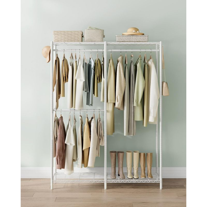 SONGMICS Clothes Rack, Freestanding Wardrobe Closet, Metal Clothing ...