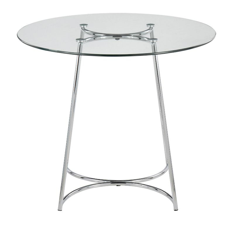 Save 30% • 35" Cece Tempered Glass/Steel Dining Table Chrome/Clear ...