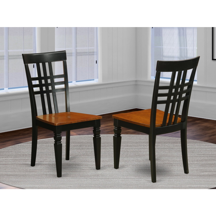 Save 16% • East West Furniture Logan 11" Wood Dining Chairs in Black ...