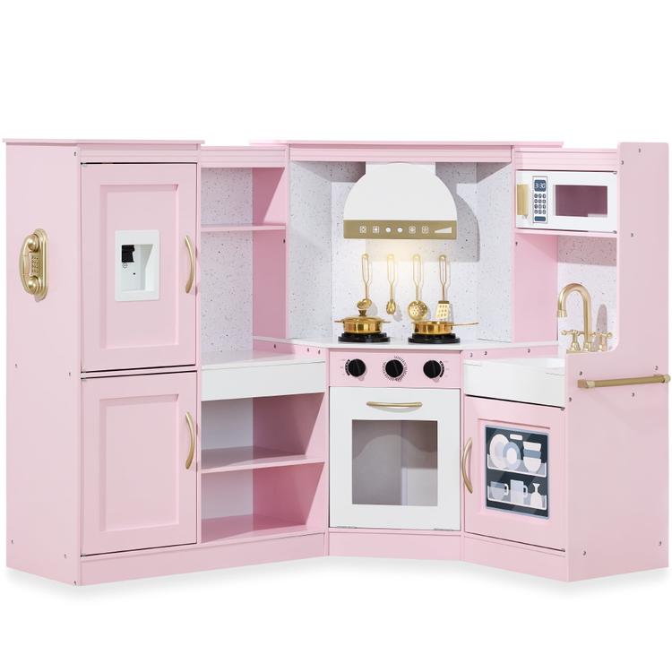 Best Choice Products Pretend Play Corner Kitchen, Interactive Wooden ...